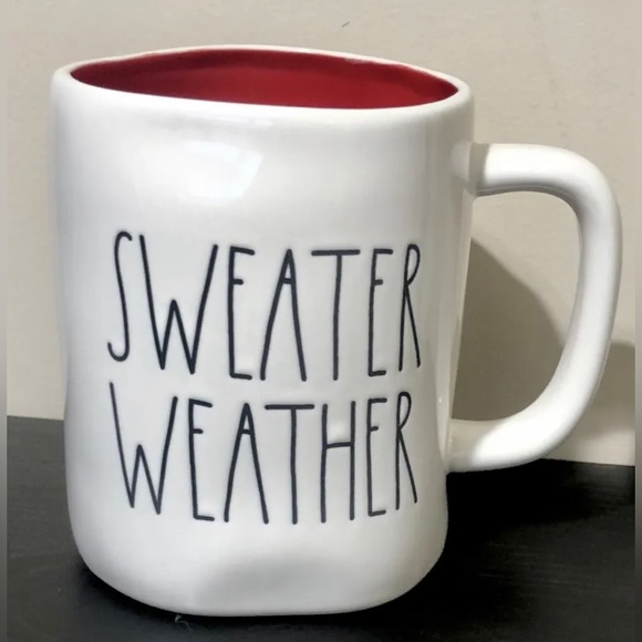 Rae Dunn | Dining | Rae Dunn Sweater Weather Mug White With Red ...